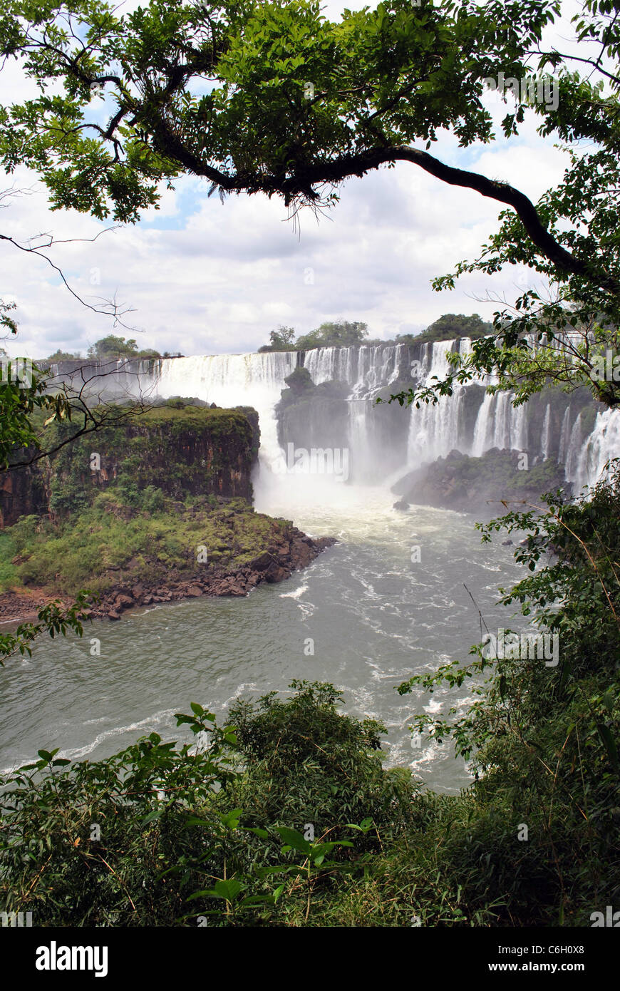 Iguazu Falls, Brazil; picture of the falls from afar Stock Photo - Alamy
