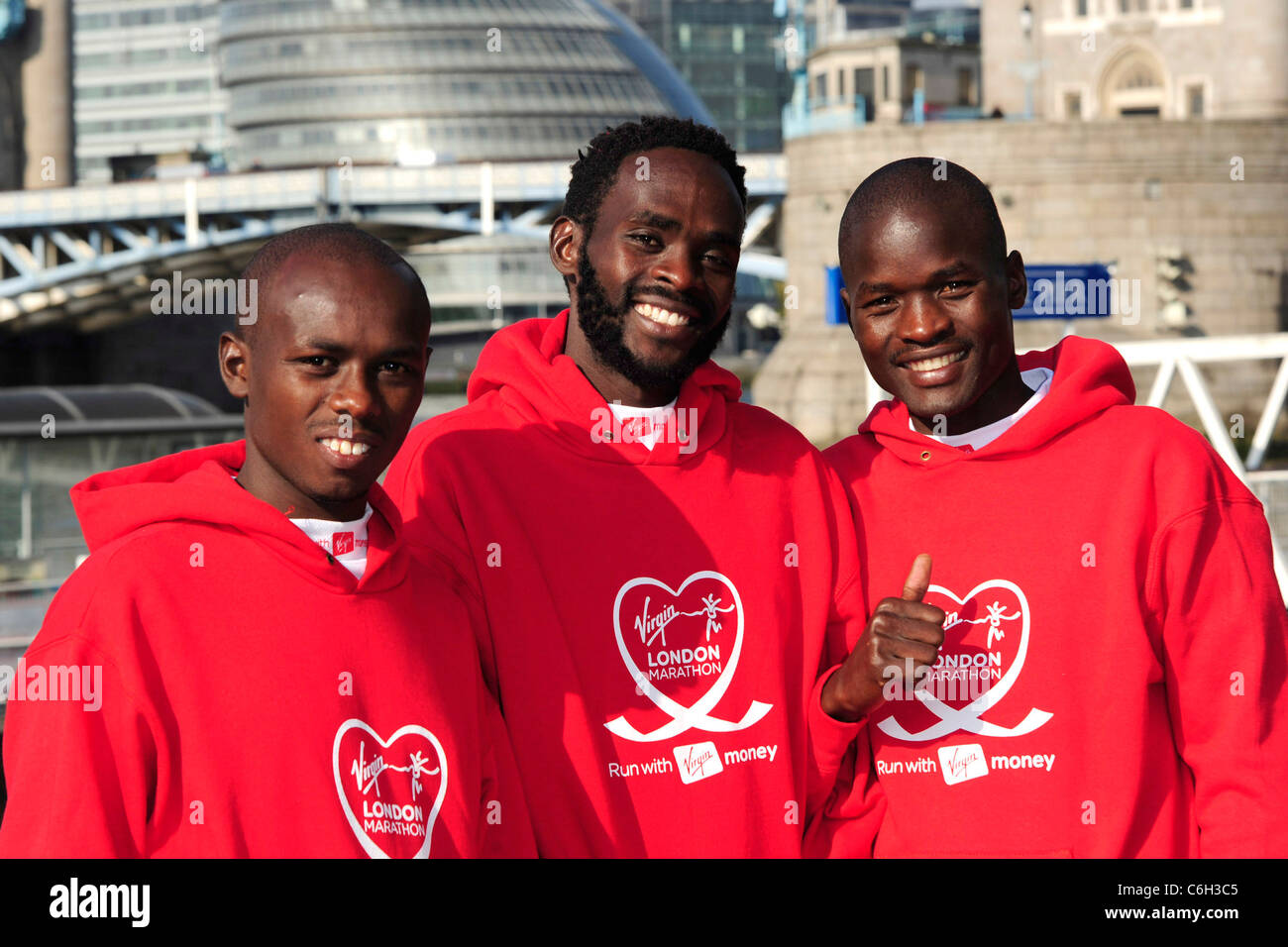Samuel Wanjiru, Abel Kirui and Duncan Kibet Photocall for the 2010 ...