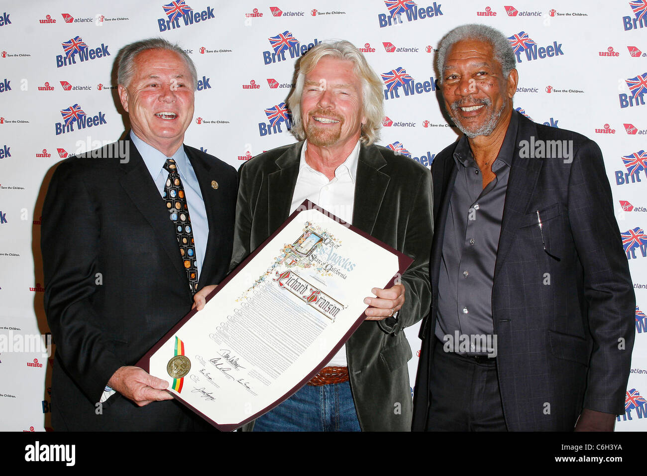 Tom LaBonge, Sir Richard Branson and Morgan Freeman BritWeek 2010 ...