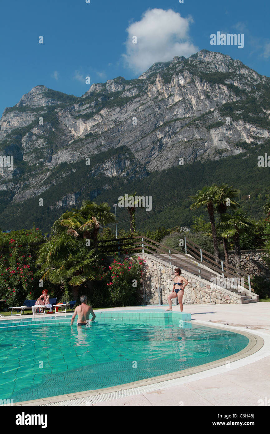 Hotel Pool side view Stock Photo - Alamy