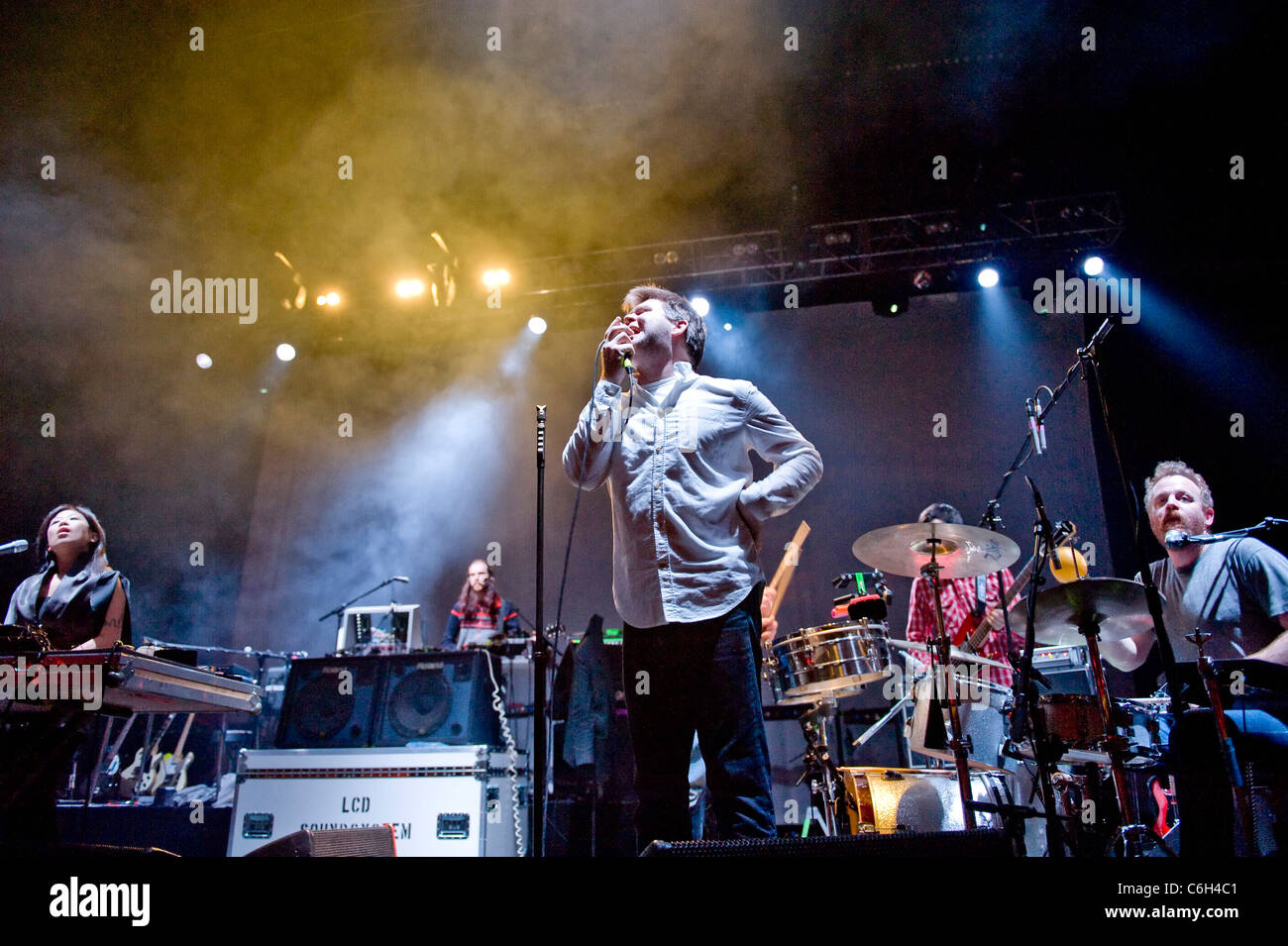LCD Soundsystem performing live at the Brixton Academy London, England ...