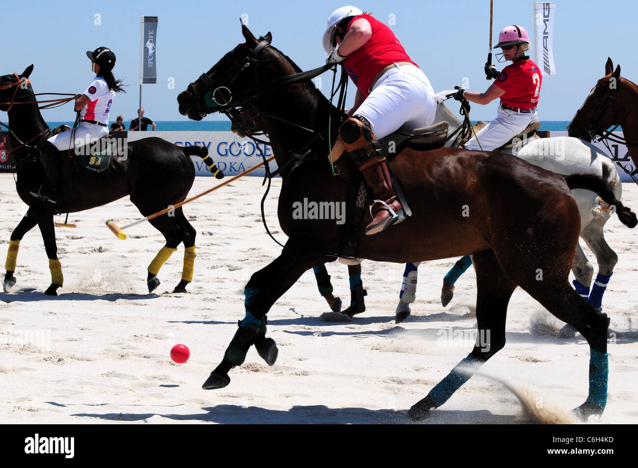 Polo players Ana Paula Disilva, Stephanie and Lynn O'Connor play at the ...