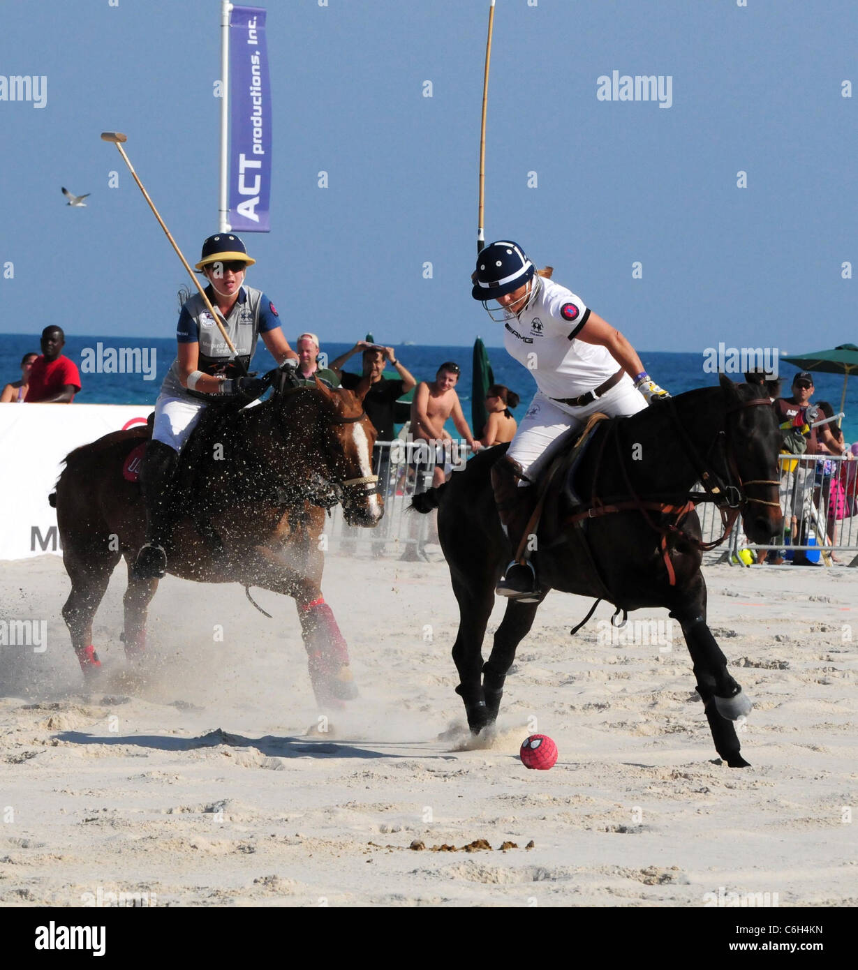 Polo player Isabella Wolf and Sunny Hale play at the 2010 AMG South ...