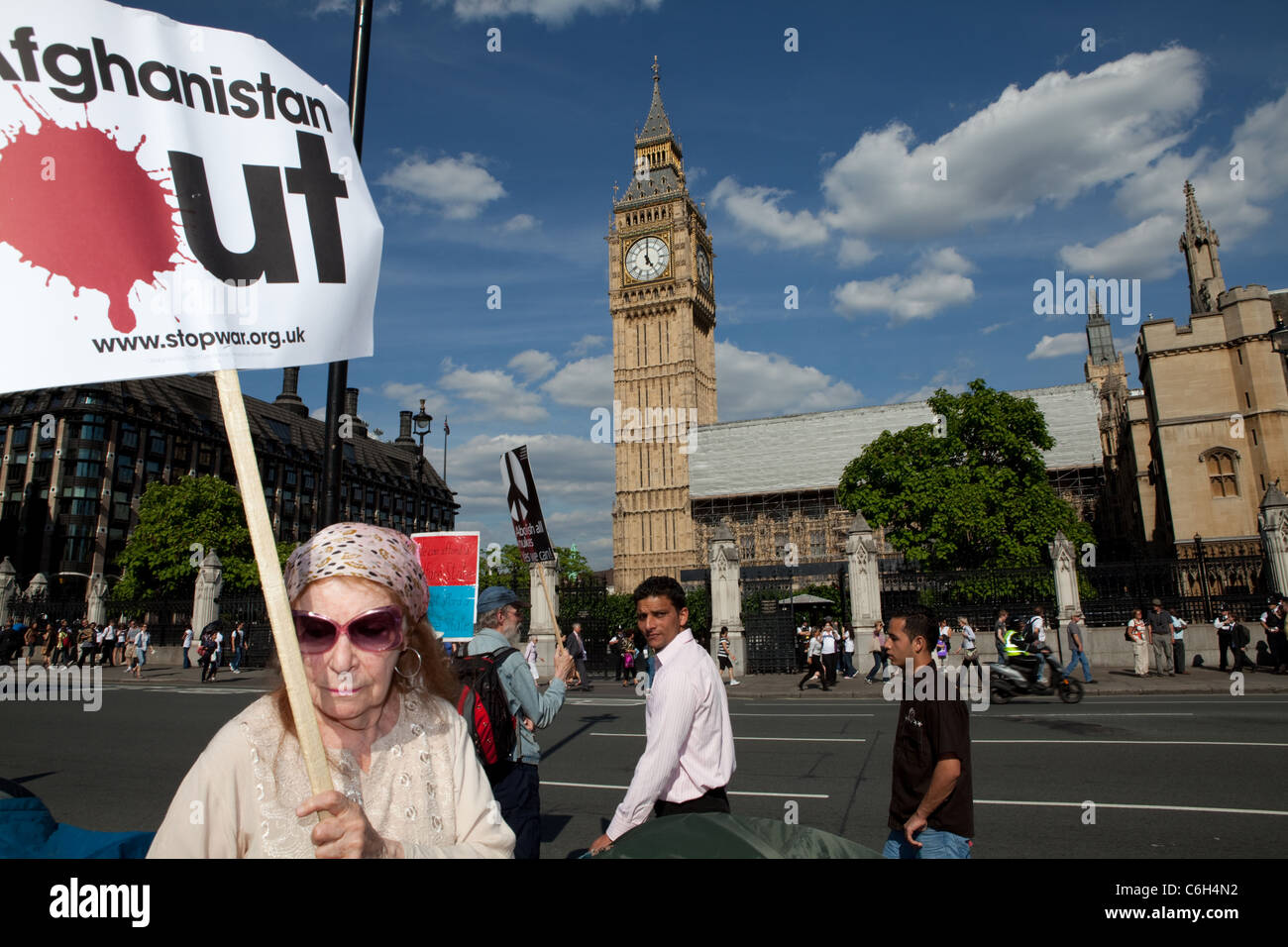 A protest on Parliament Square for budget day. People want less money ...