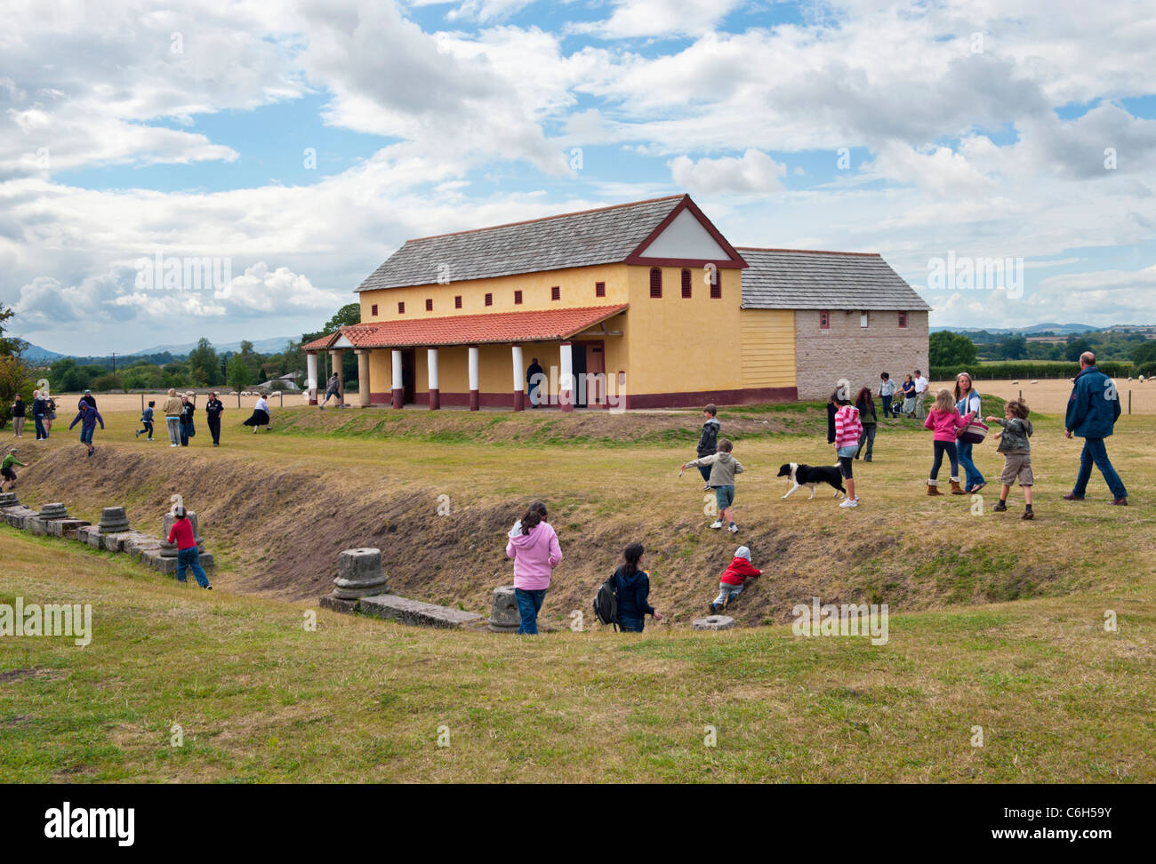 Re-construction of Roman town house villa at Wroxeter Roman city site ...