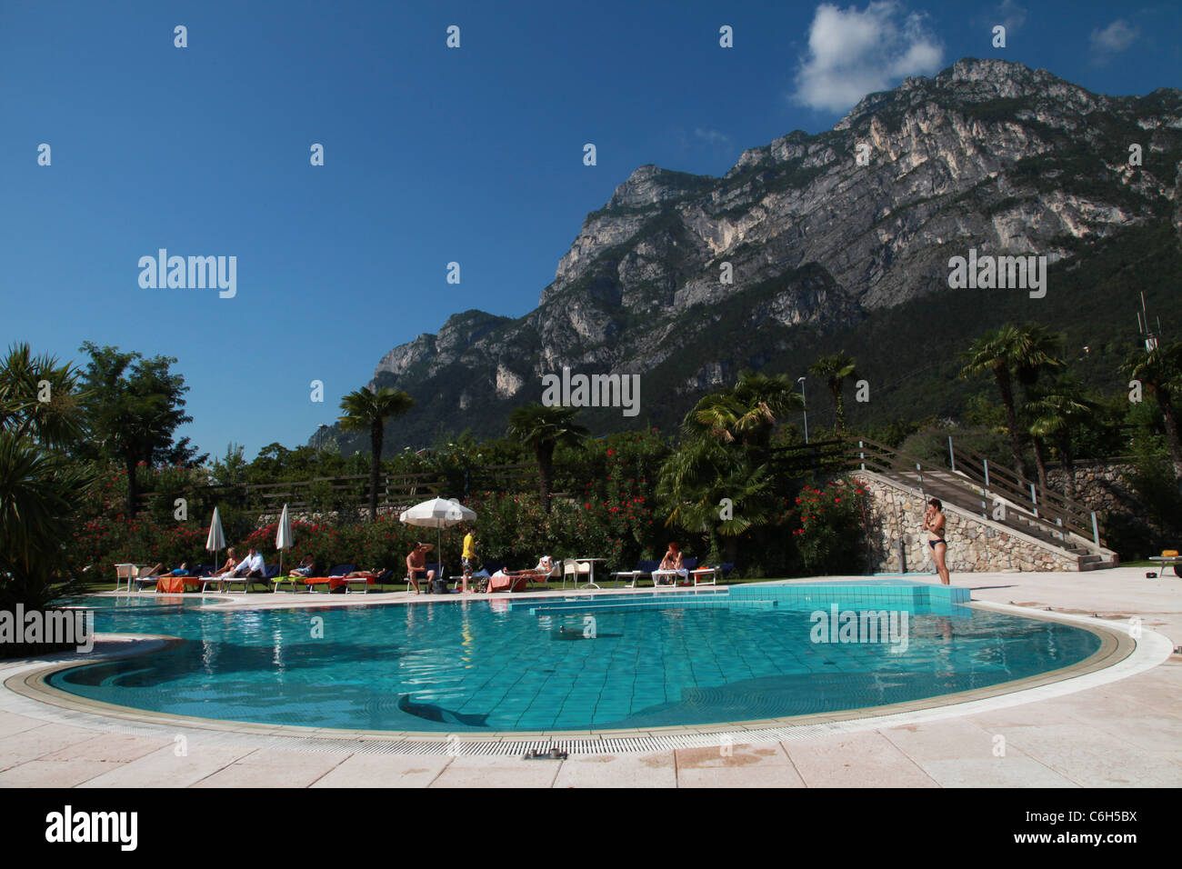 Hotel Pool side view Stock Photo - Alamy