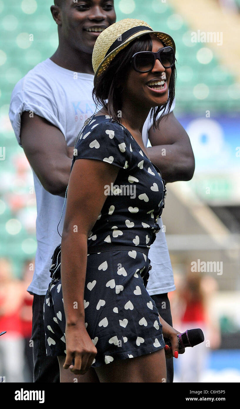 Alexandra Burke rehearses before her live performance as the London ...