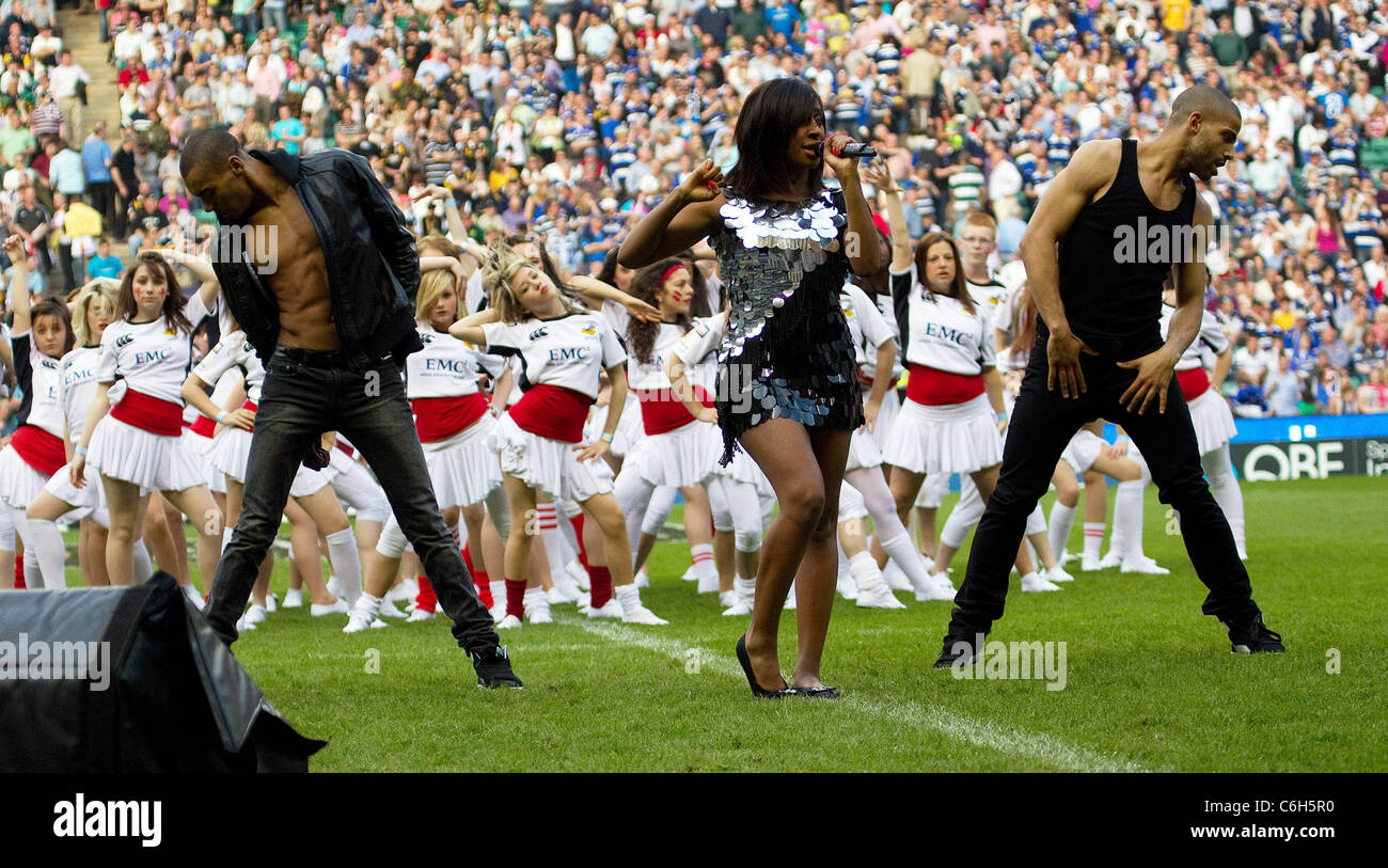 Alexandra Burke performs live performance as the London Wasps take on ...