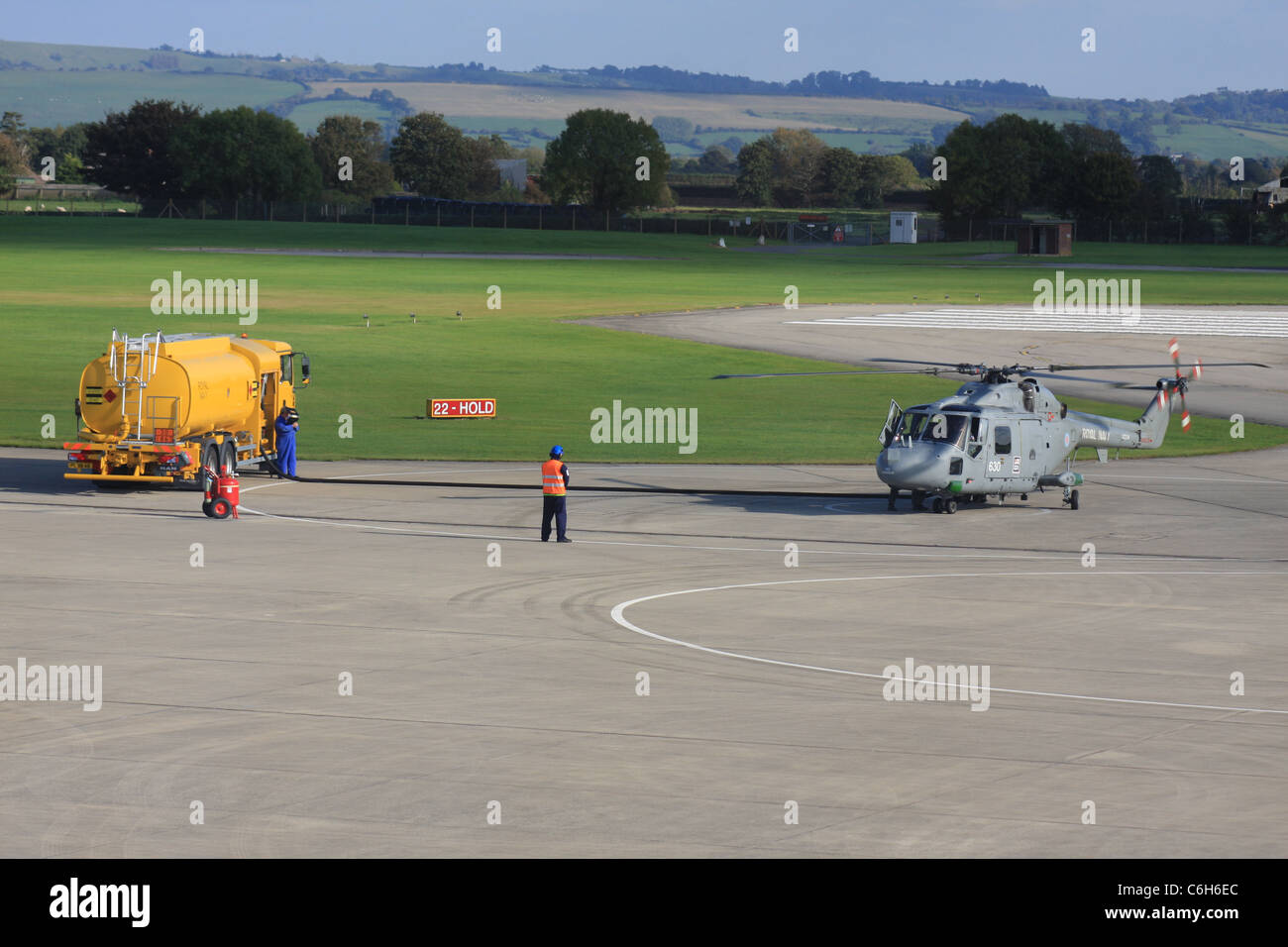 Lynx helicopter refueling Stock Photo - Alamy