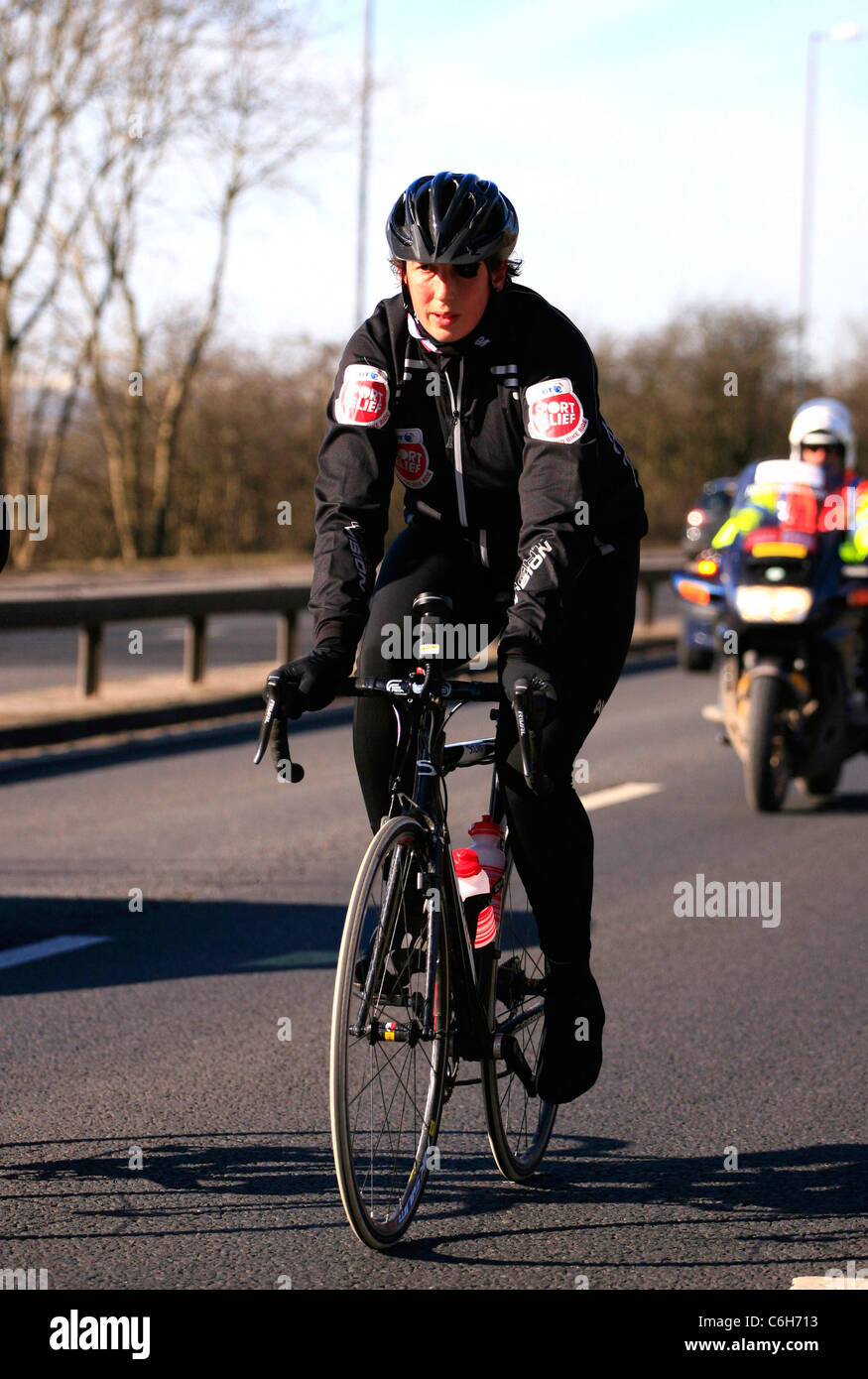 Miranda Hart taking part in The BT Sport Relief Million Pound Bike Ride ...