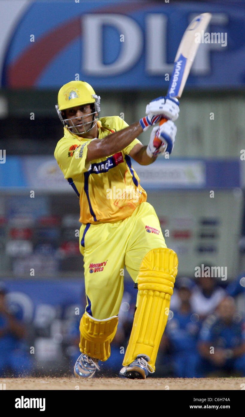Suresh Raina of Chennai Super Kings plays a shot at the IPL 3 finals ...