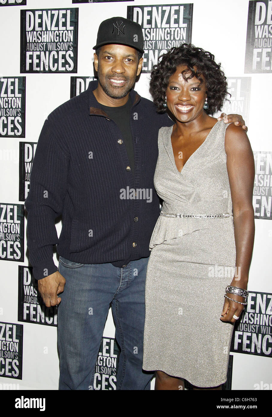 Actors Denzel Washington and Viola Davis pose for photos at the ...