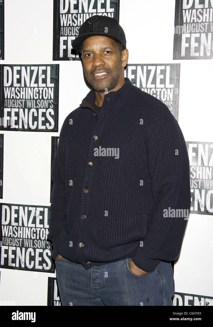 Actor Denzel Washington pose for photos at the Broadway opening night ...