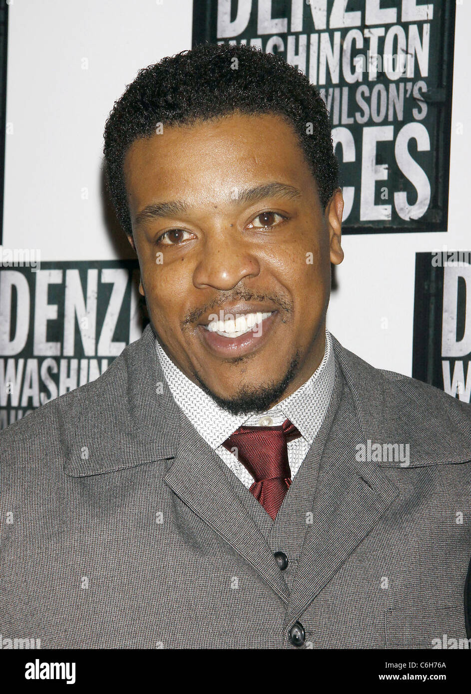 Actor Russell Hornsby pose for photos at the Broadway opening night ...