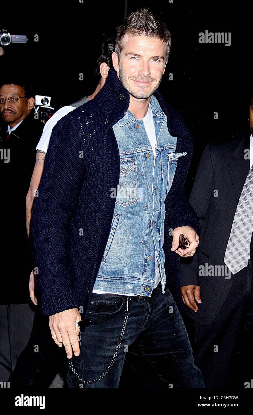 David Beckham arriving at ABC's Times Square studios for his interview ...