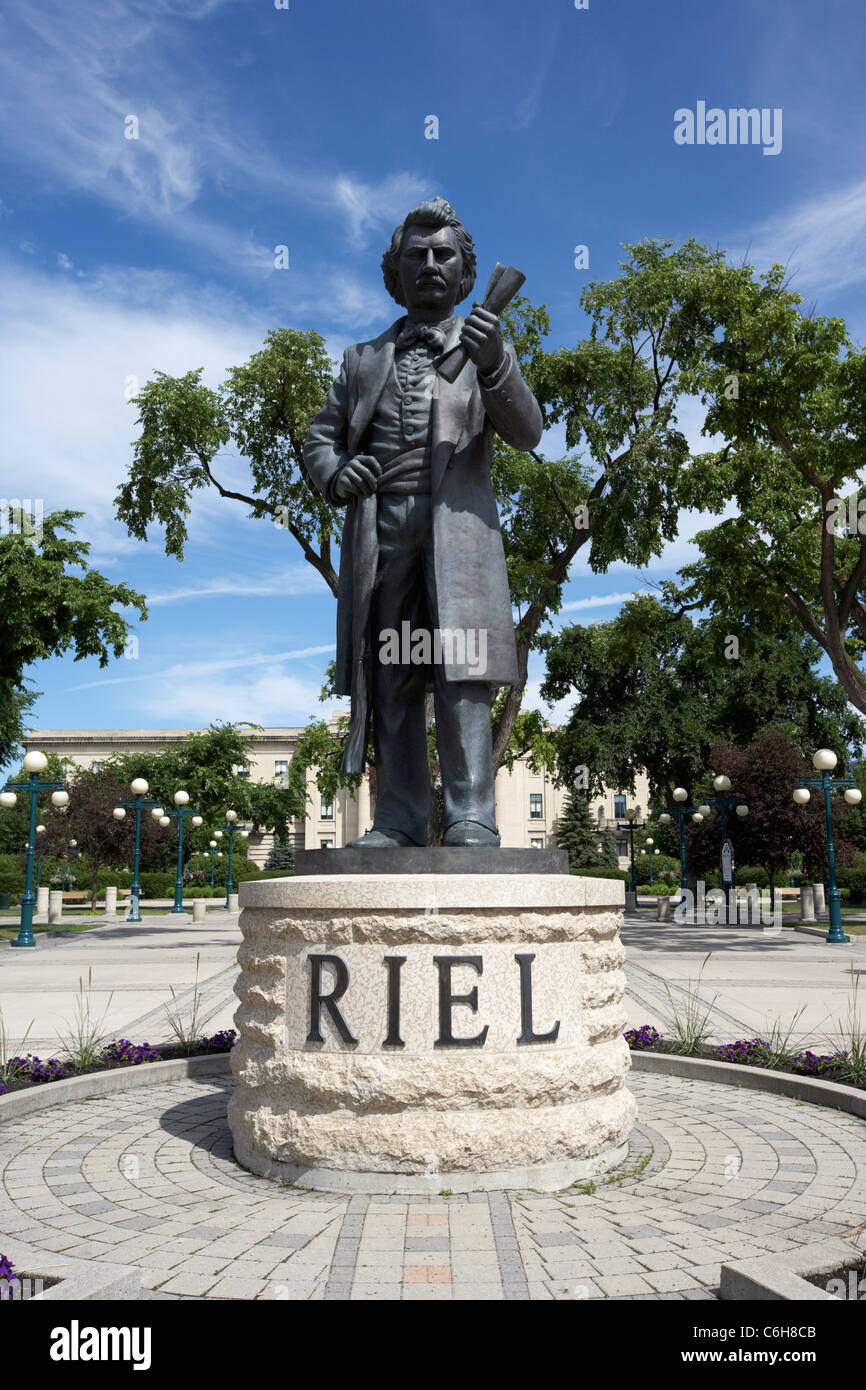 louis riel statue in the grounds at the rear of the manitoba ...