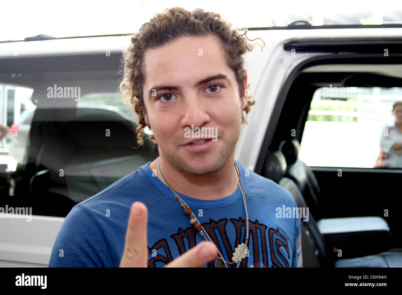 David Bisbal Spanish pop singer arriving at Luis Munoz Marin ...