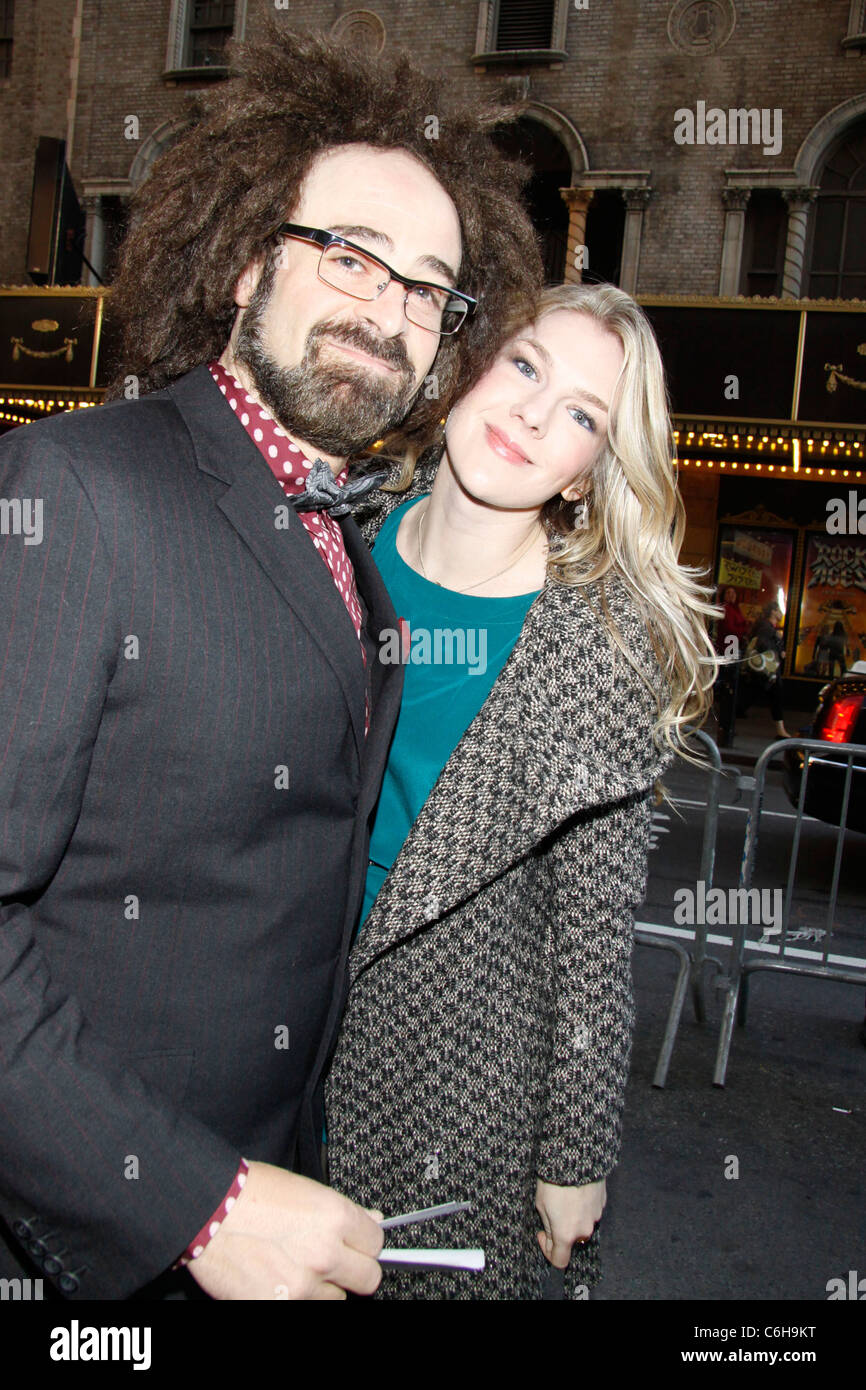 Adam Duritz poses with Lily Rabe Opening night of the Manhattan Theatre ...