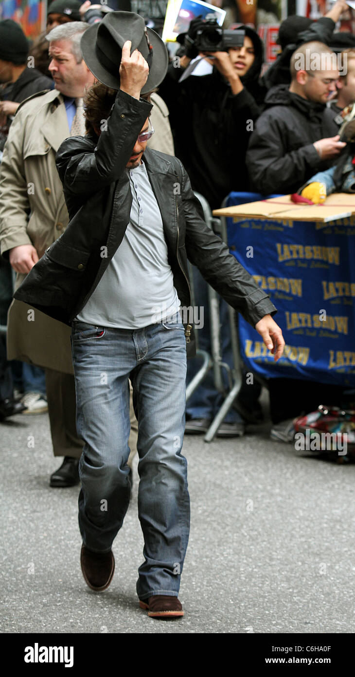 Robert Downey Jr. outside the Ed Sullivan Theater for the 'Late Show ...