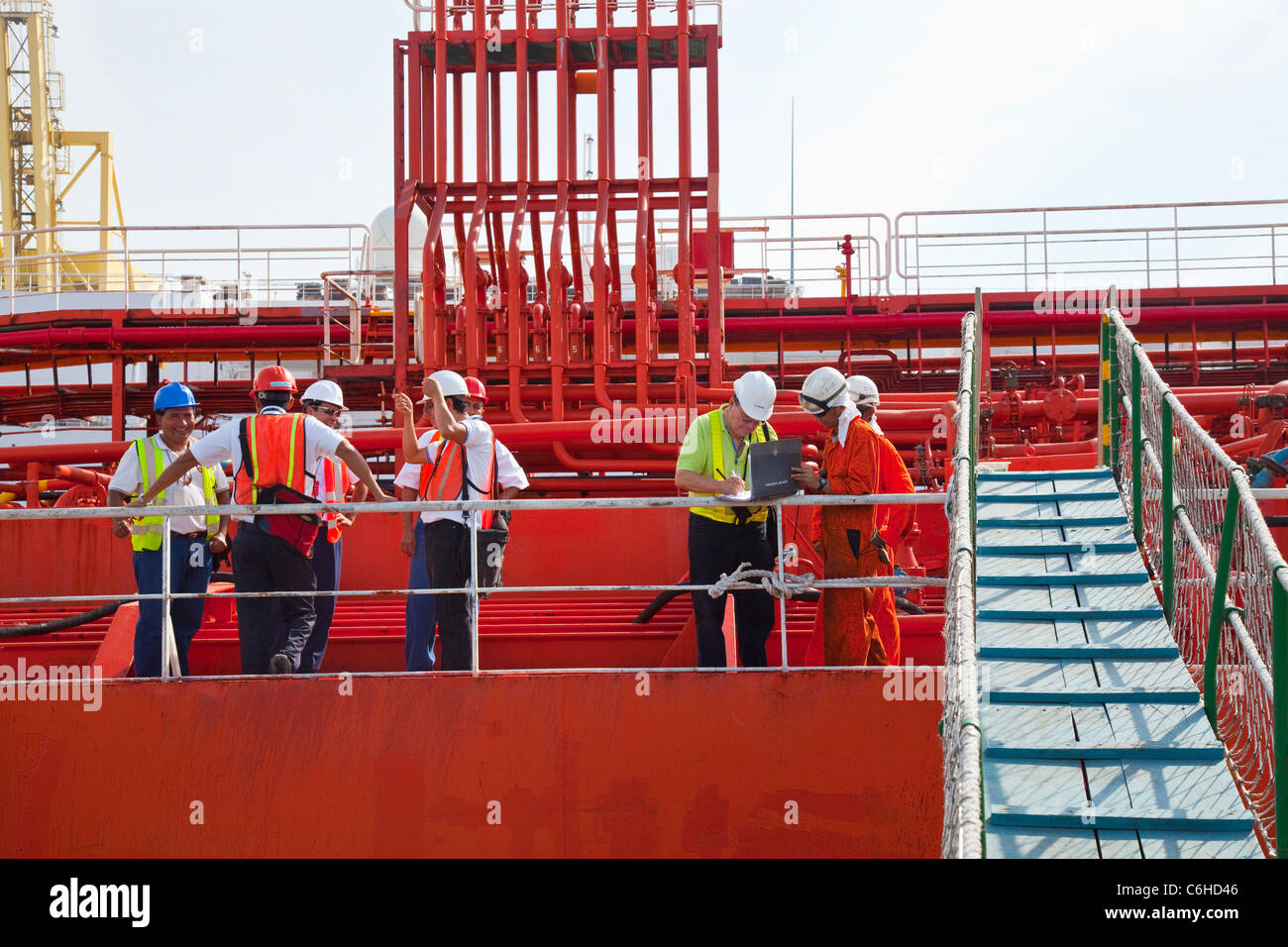 Ethanol tanker ship 'Bright World' at port in San Salvador, El Salvador ...
