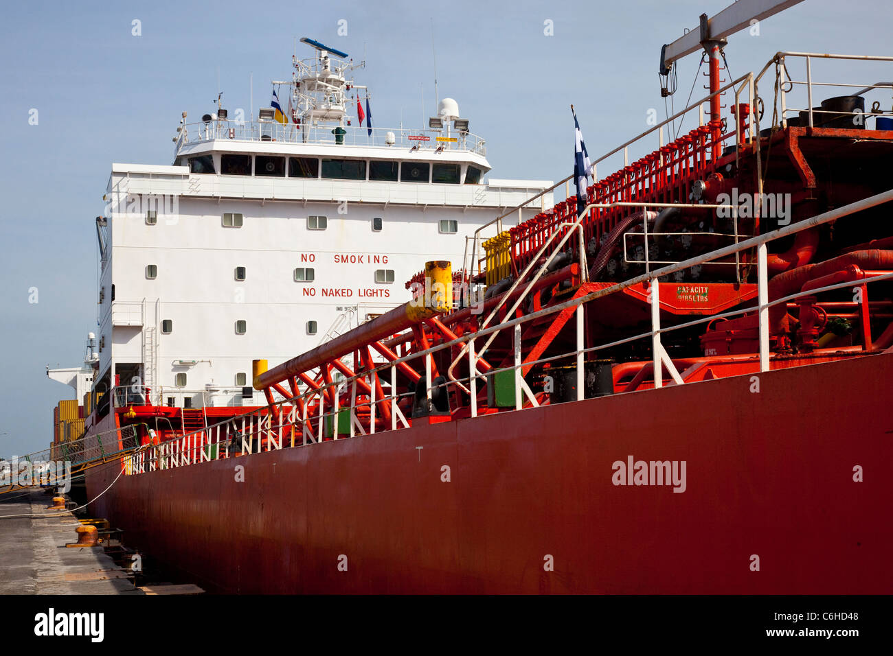 Ethanol tanker ship 'Bright World' at port in San Salvador, El Salvador ...