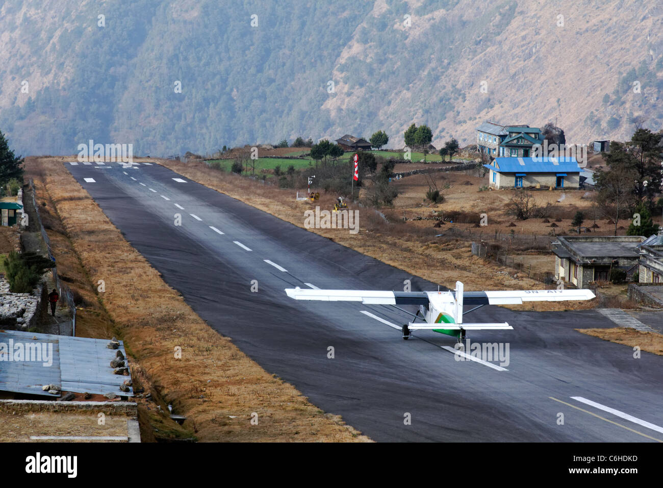 Lukla airport in the Himalayas, Nepal Stock Photo - Alamy