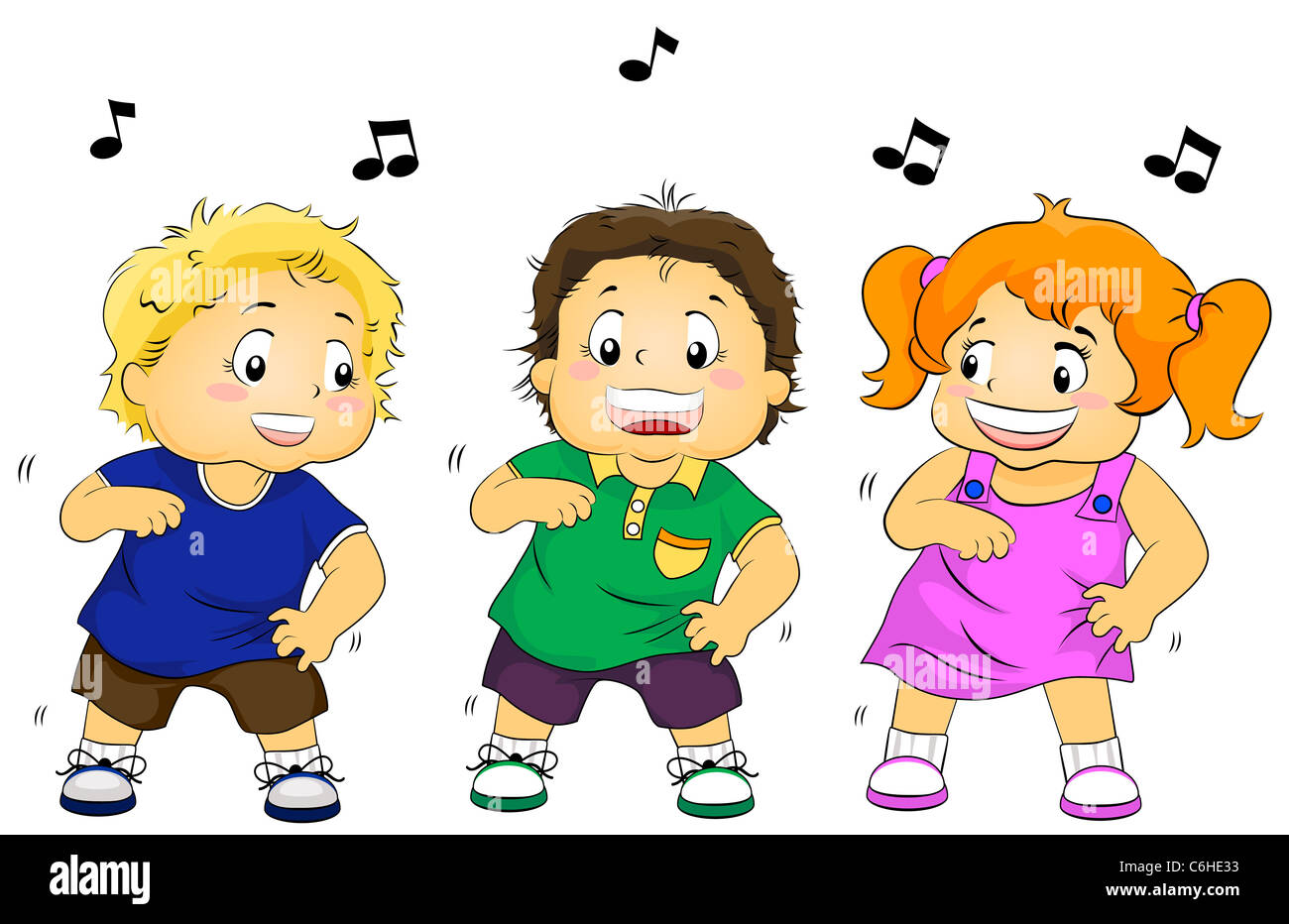 Children dancing cartoon hi-res stock photography and images - Alamy