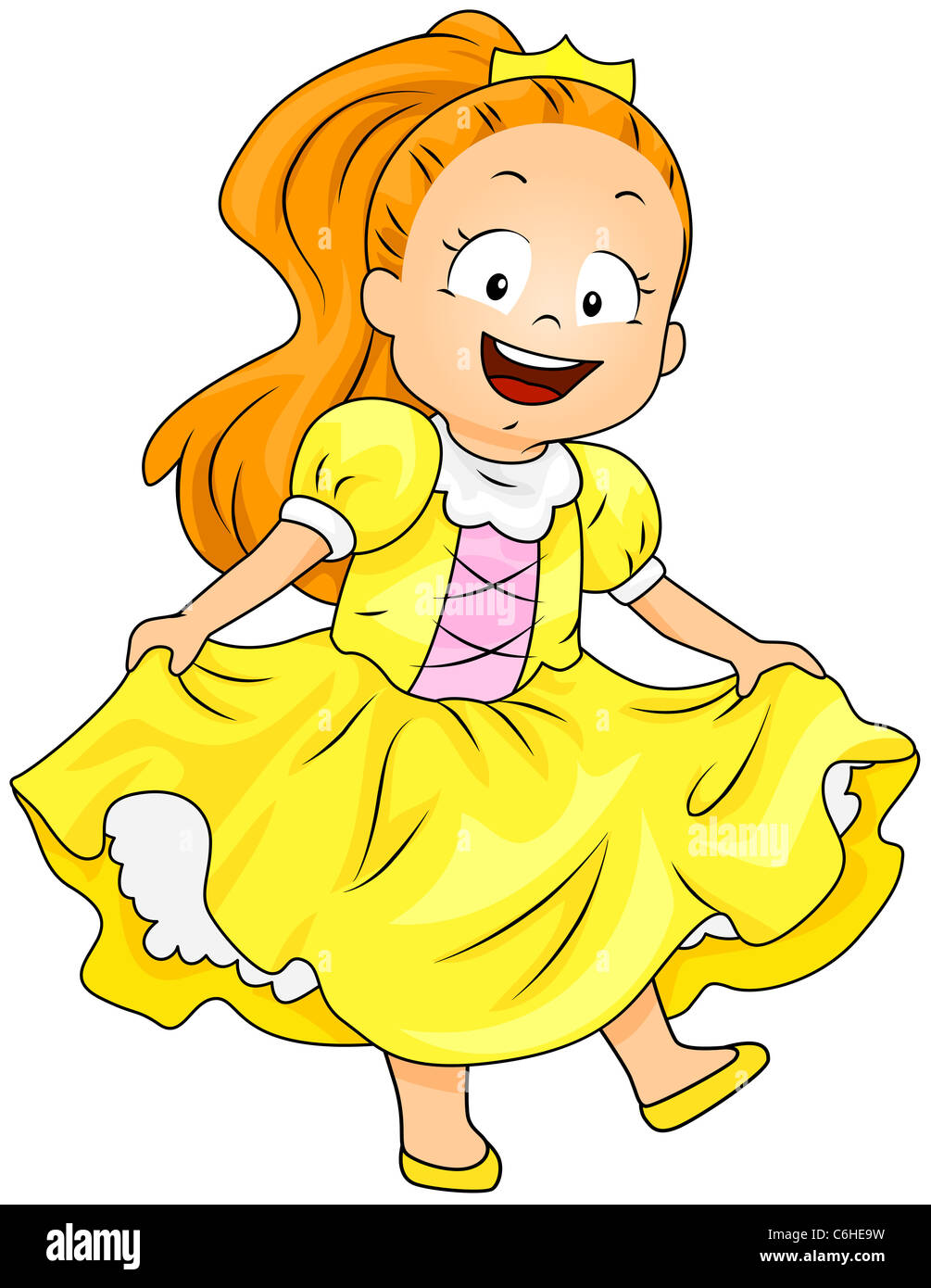 Illustration of a Girl Dressed as a Princess Stock Photo - Alamy