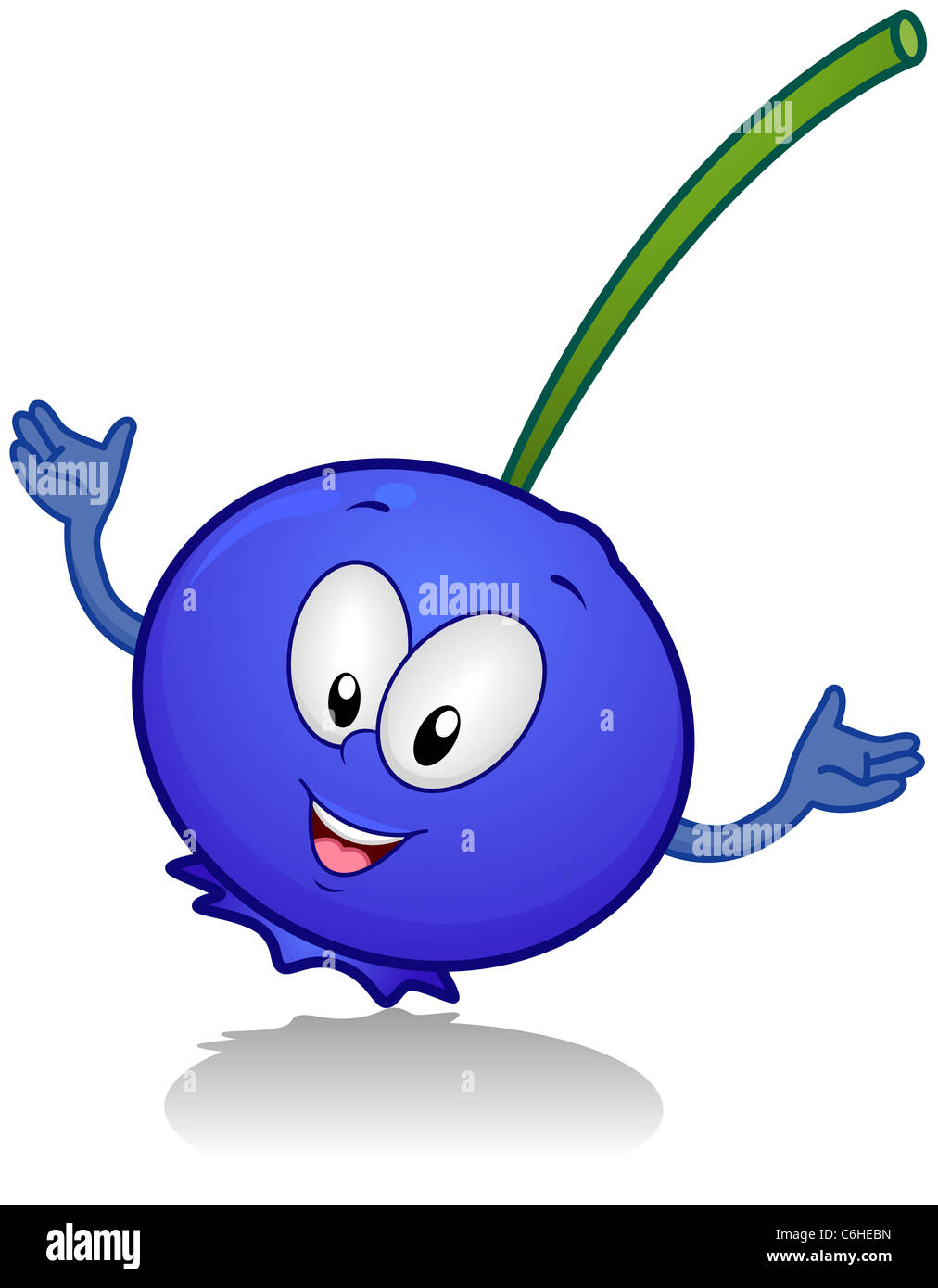Illustration of a Happy Blueberry Character Stock Photo - Alamy
