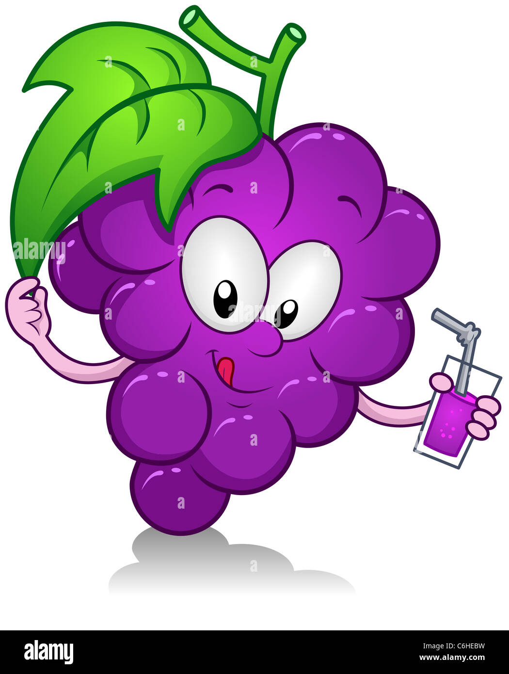 Illustration of a Grape Character Holding a Drink Stock Photo - Alamy