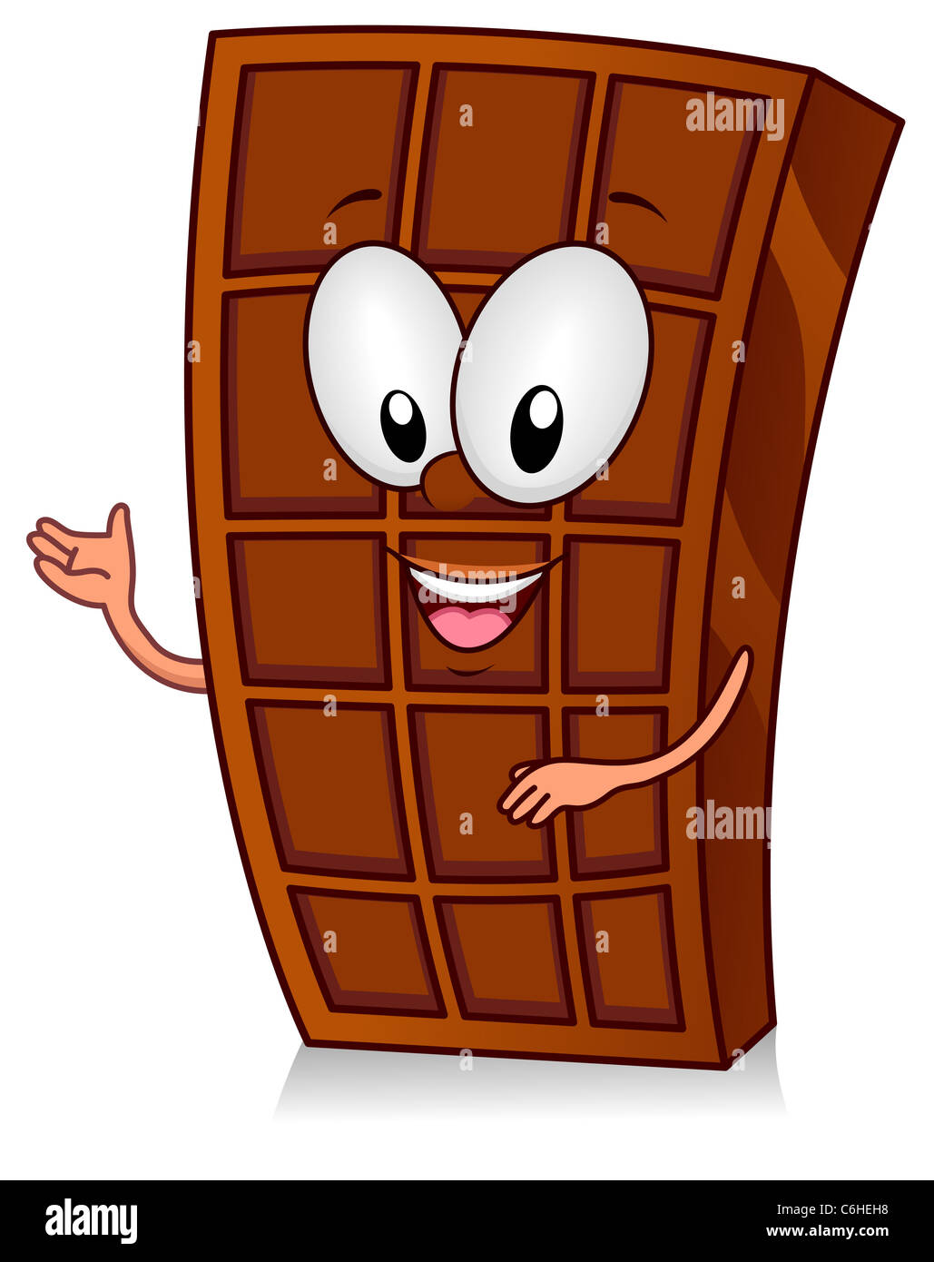 Illustration of a Chocolate Bar Character Gesturing Something with His ...