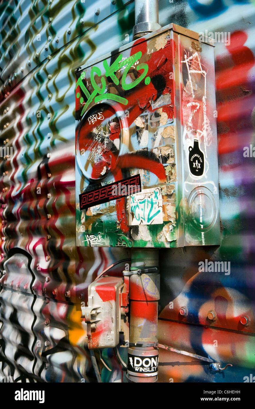 Graffiti on Power Meter - River Arts District - Asheville, North ...