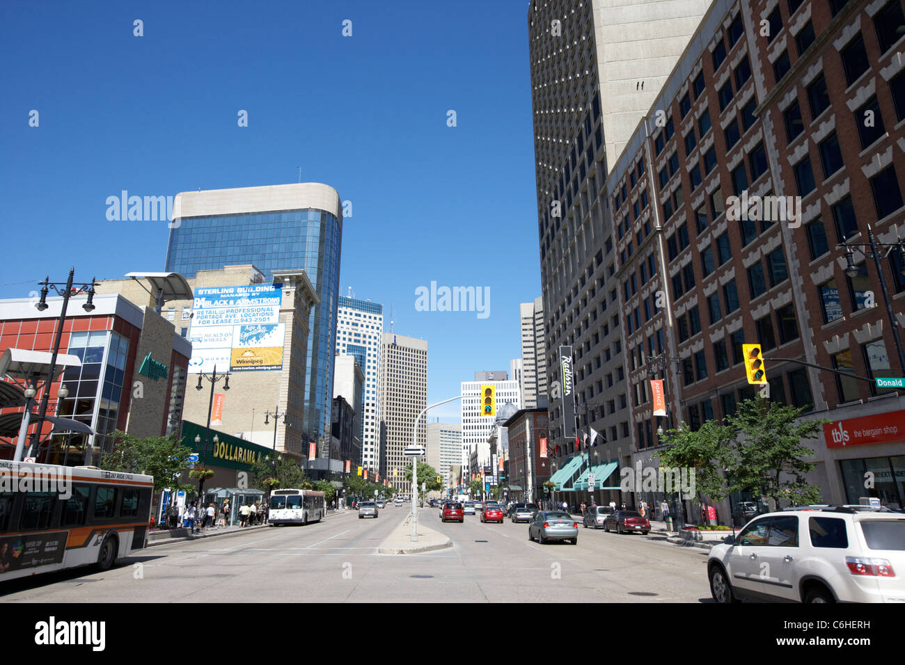 portage avenue downtown winnipeg manitoba canada Stock Photo - Alamy