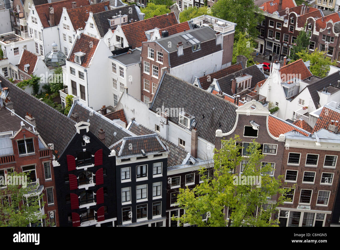 Aerial view of Amsterdam City from the top of Westerkerk Stock Photo ...