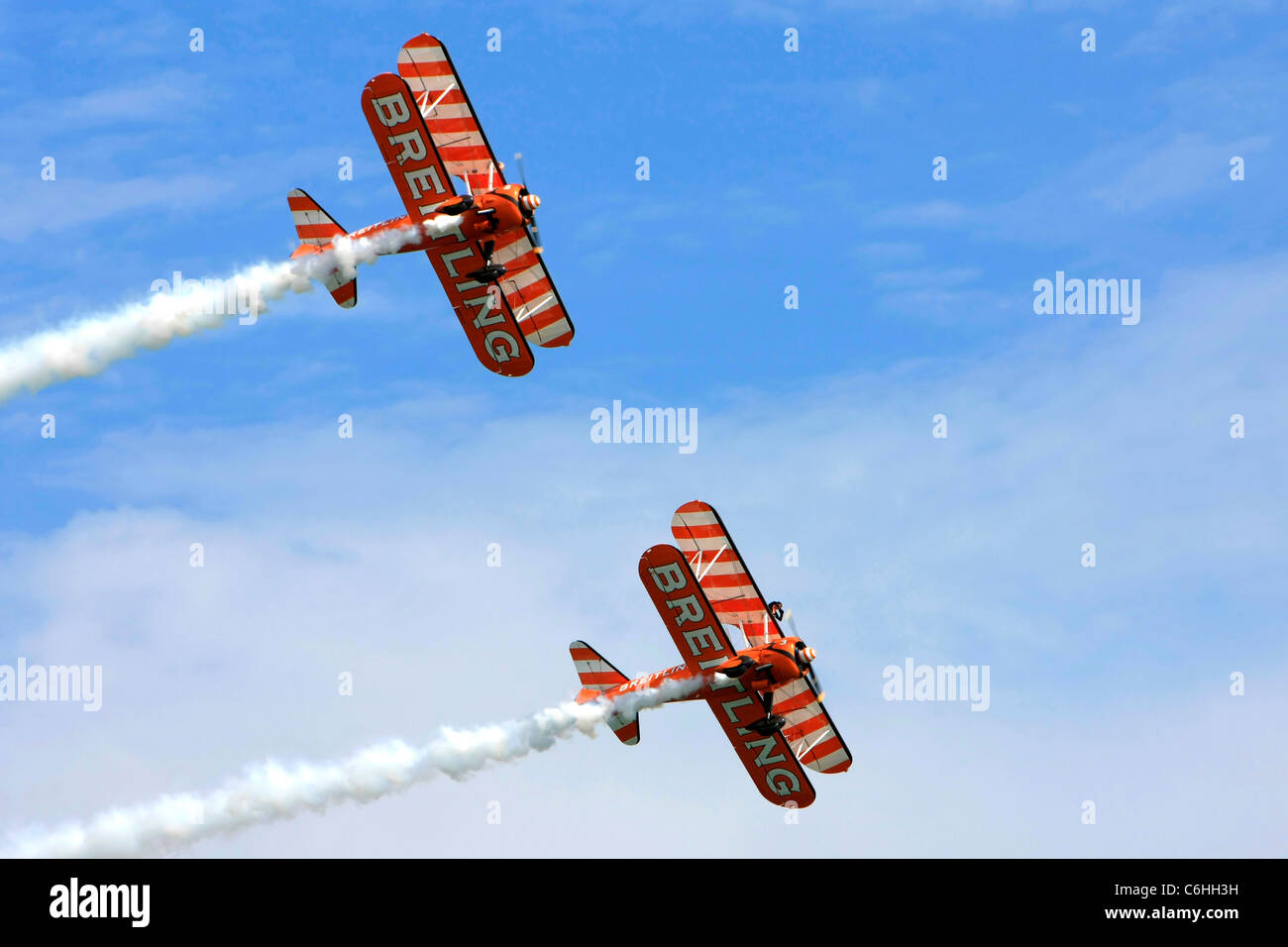 The Breitling Wing-walking aerobatics display team Stock Photo - Alamy