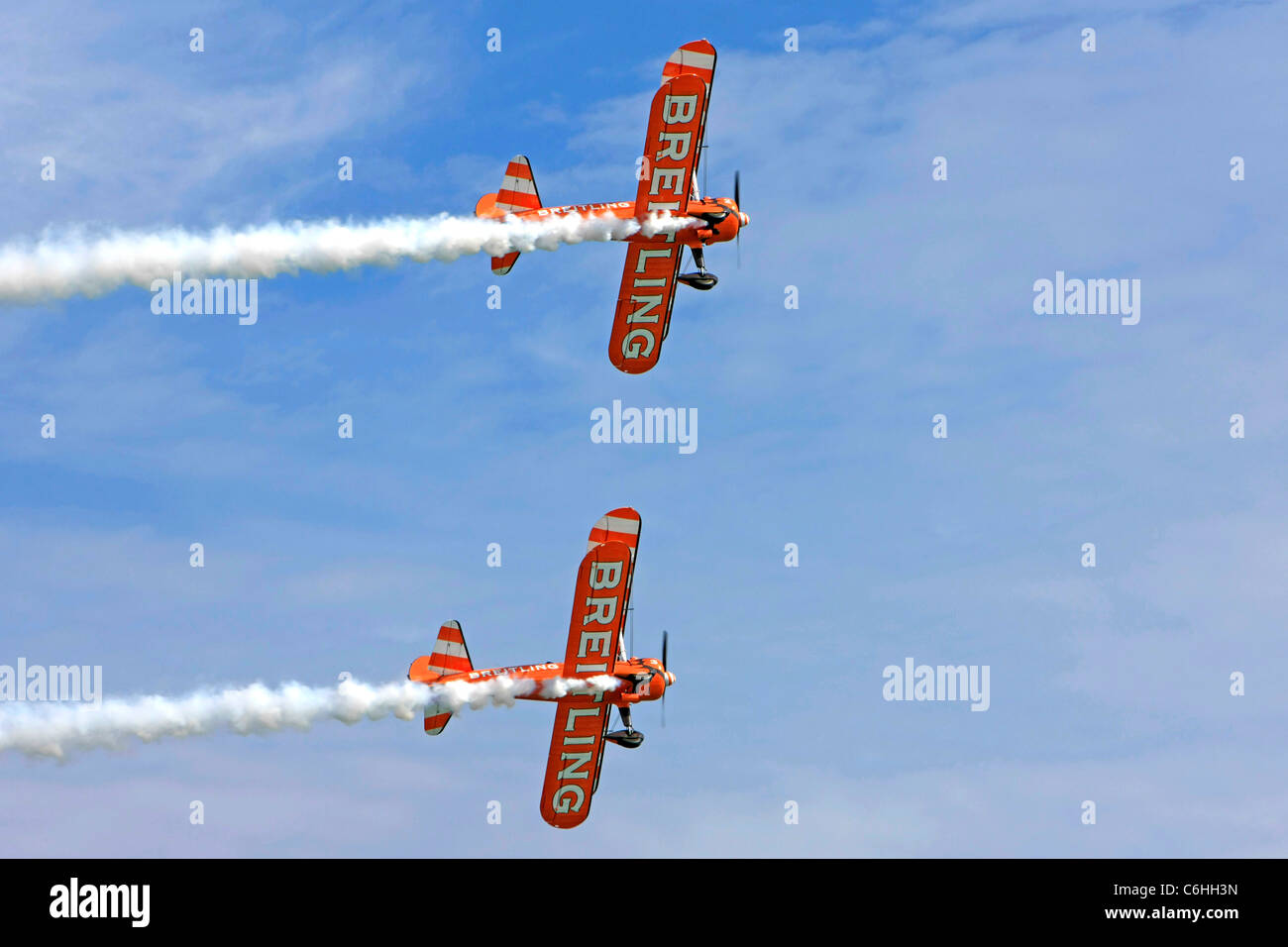 The Breitling Wing-walking aerobatics display team Stock Photo - Alamy