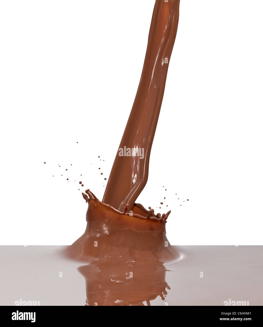 chocolate splash closeup isolated on white background Stock Photo - Alamy