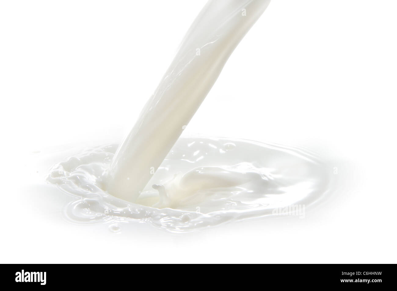pouring milk splash isolated on white background Stock Photo - Alamy