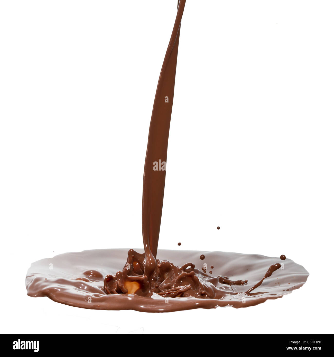 chocolate splash closeup isolated on white background Stock Photo - Alamy