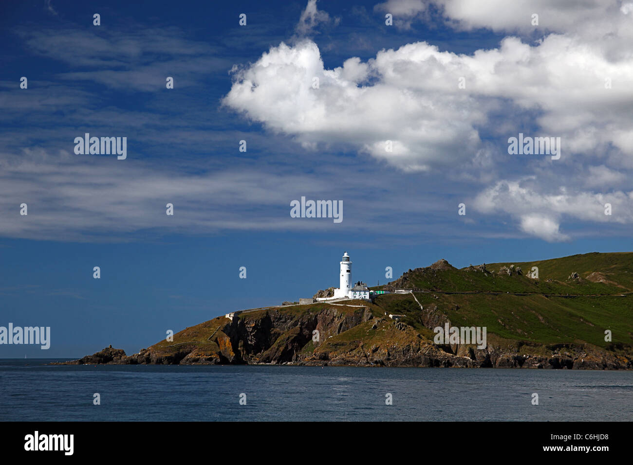 Start Point lighthouse on the coast of South Devon, England, UK Stock ...