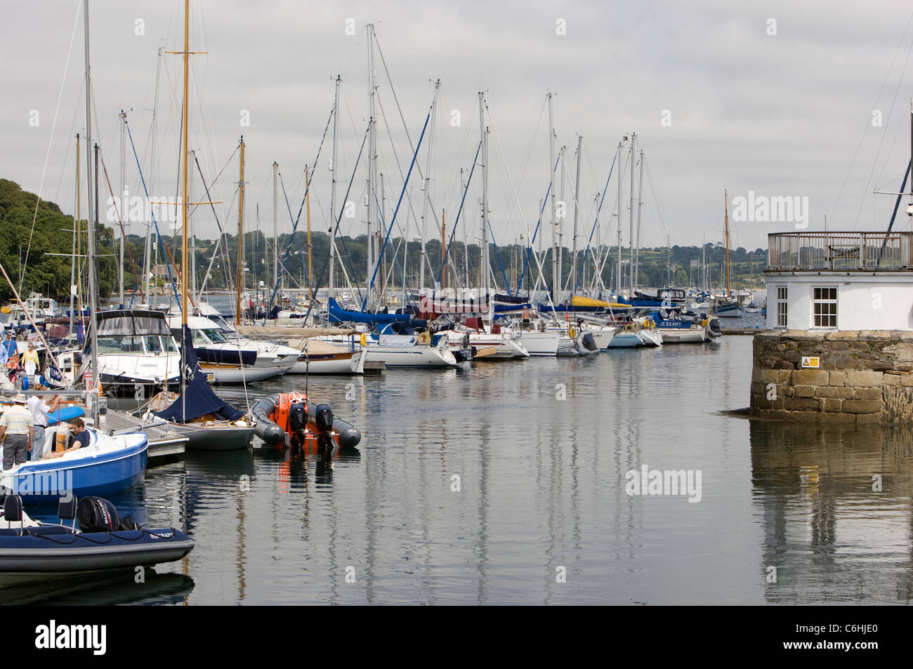 Yachts moored at Mylor Yacht Harbour, Cornwall Stock Photo - Alamy