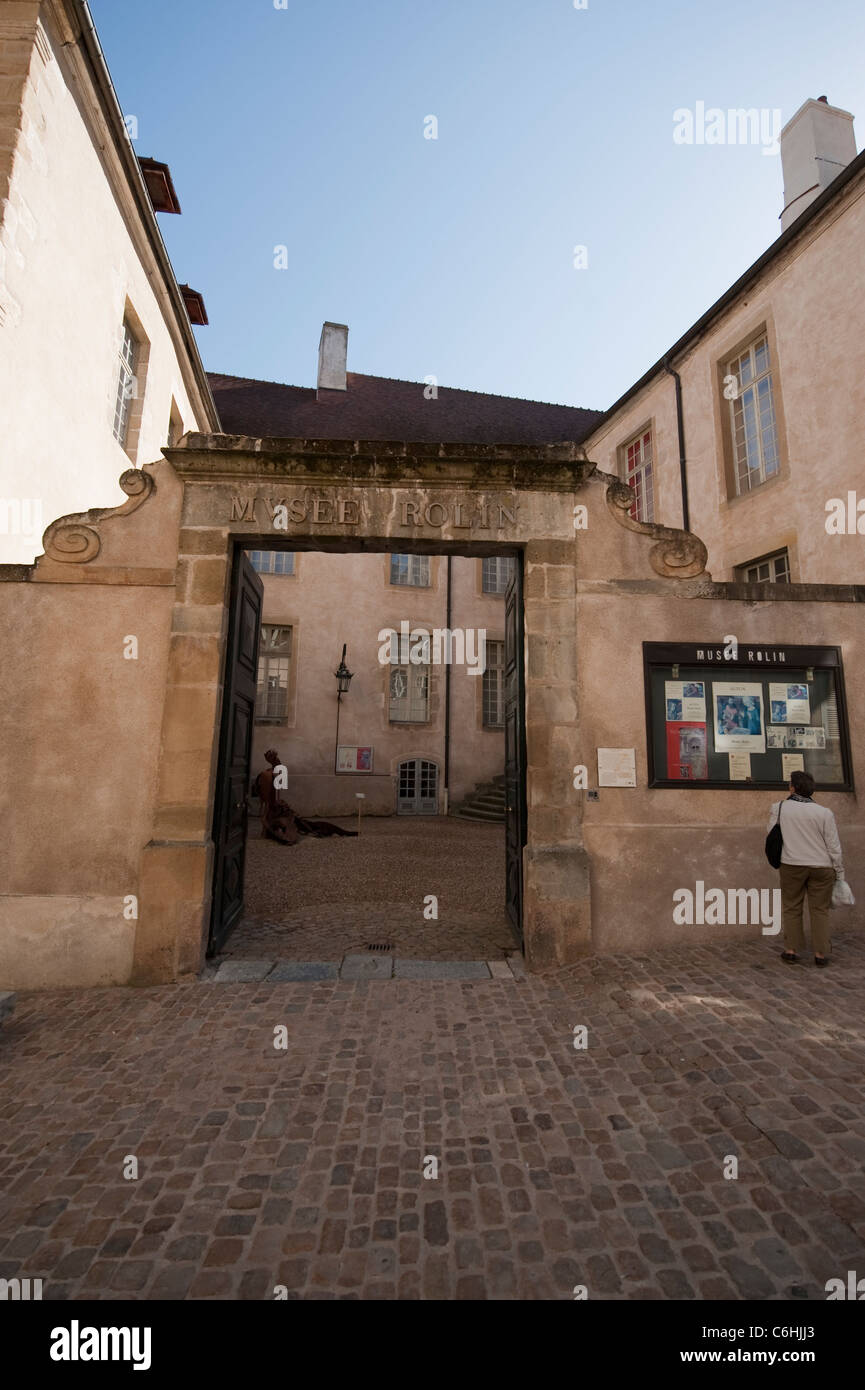 Entrance to the Musee Rolin in medieval Autun, Burgundy, France Stock ...