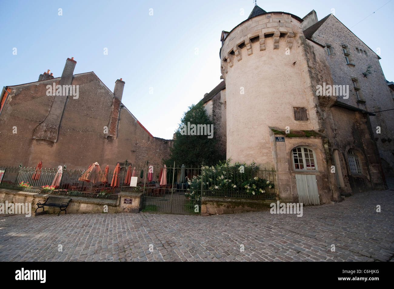 Medieval tower architecture in Autun, Burgundy, France Stock Photo - Alamy