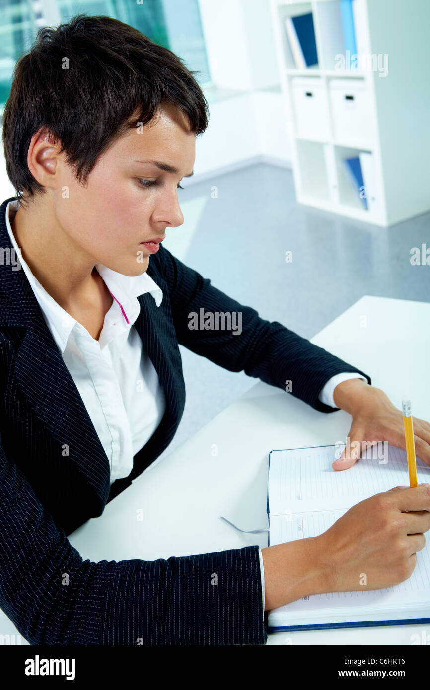 Photo of smart businesswoman planning her work Stock Photo - Alamy