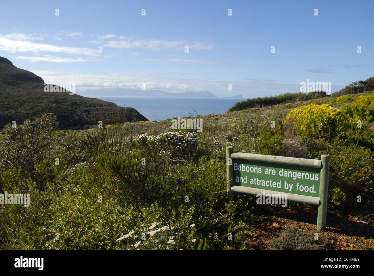 warning sign, Cape Point, Cape of Good Hope, Table Mountain National ...
