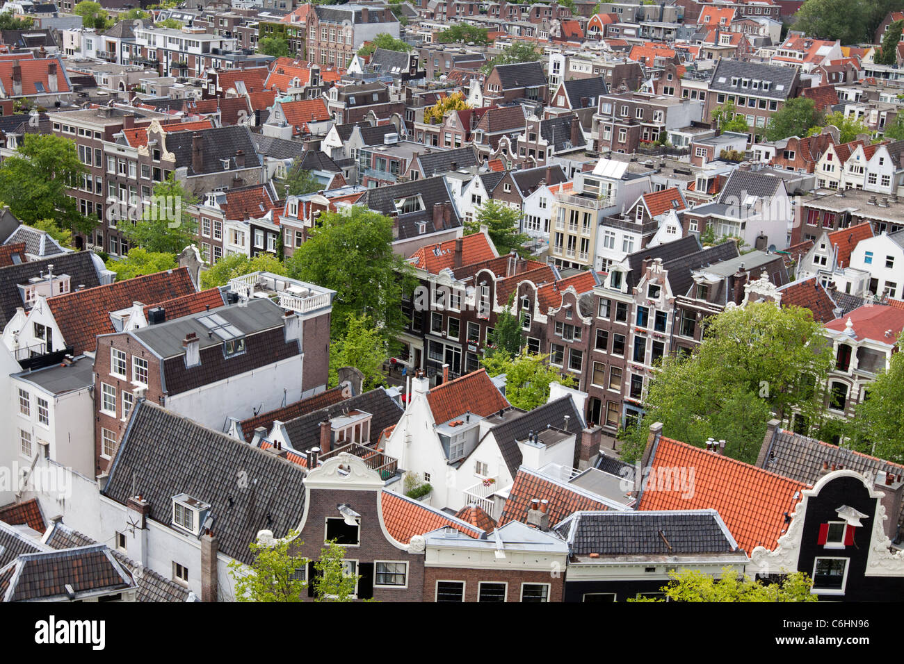 Aerial view of Amsterdam City from the top of Westerkerk Stock Photo ...