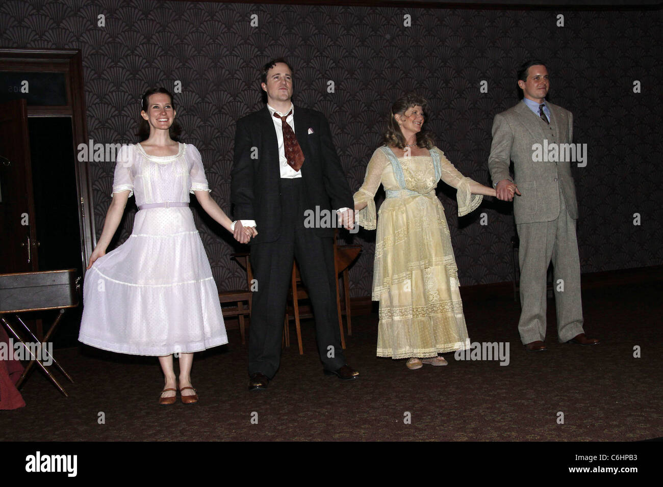 Keira Keeley, Patrick Darragh, Judith Ivey, and Michael Mosley on stage ...