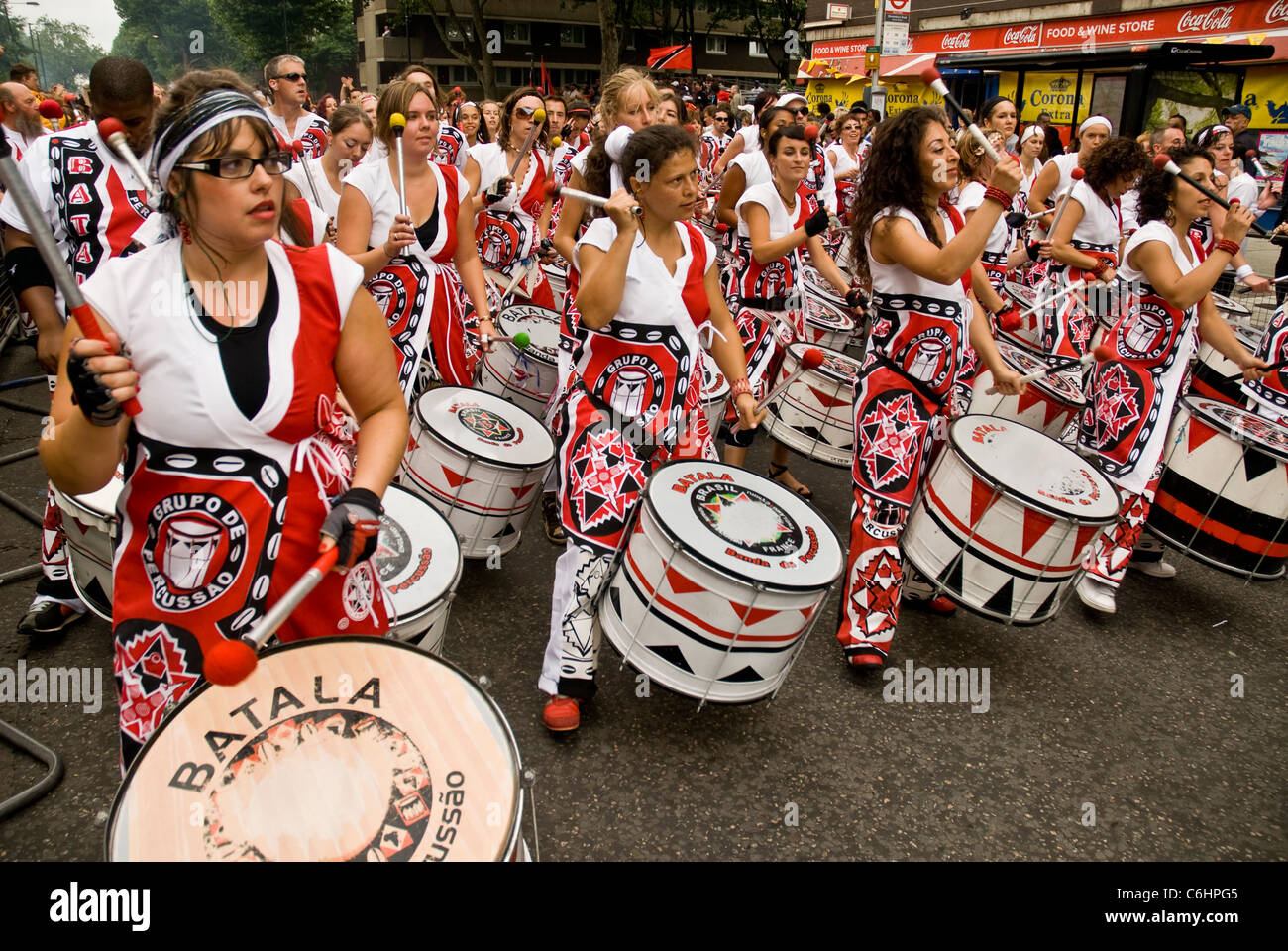 Batala, Banda de Percussao, performing at Notting Hill Carnival Stock ...