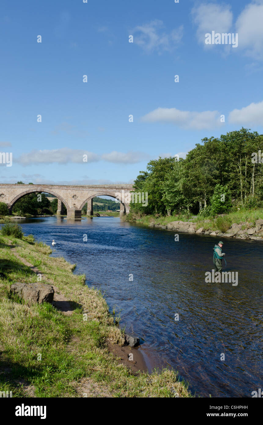 Railway viaduct and road bridge across North River Esk at St Cyrus ...