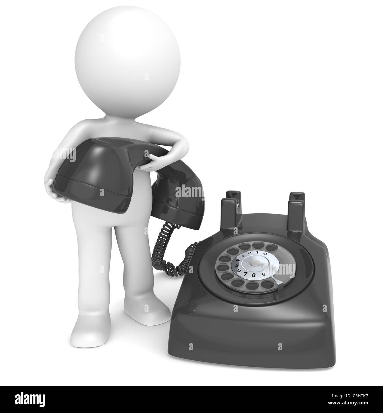 3d little human character telephone hi-res stock photography and images ...